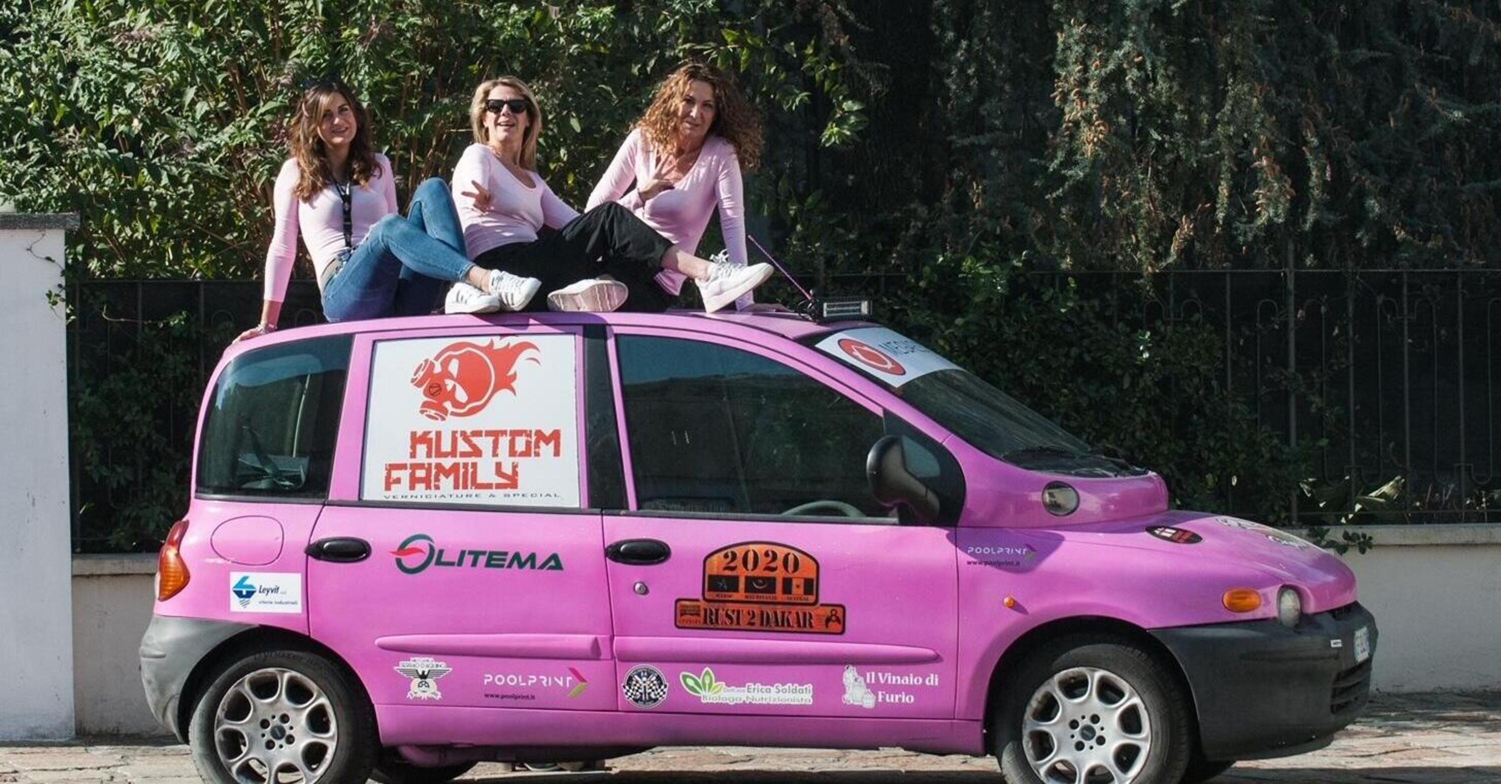 Rust2Dakar, Al via anche la Fiat Multipla rosa di Ciapa la Moto: premio ...